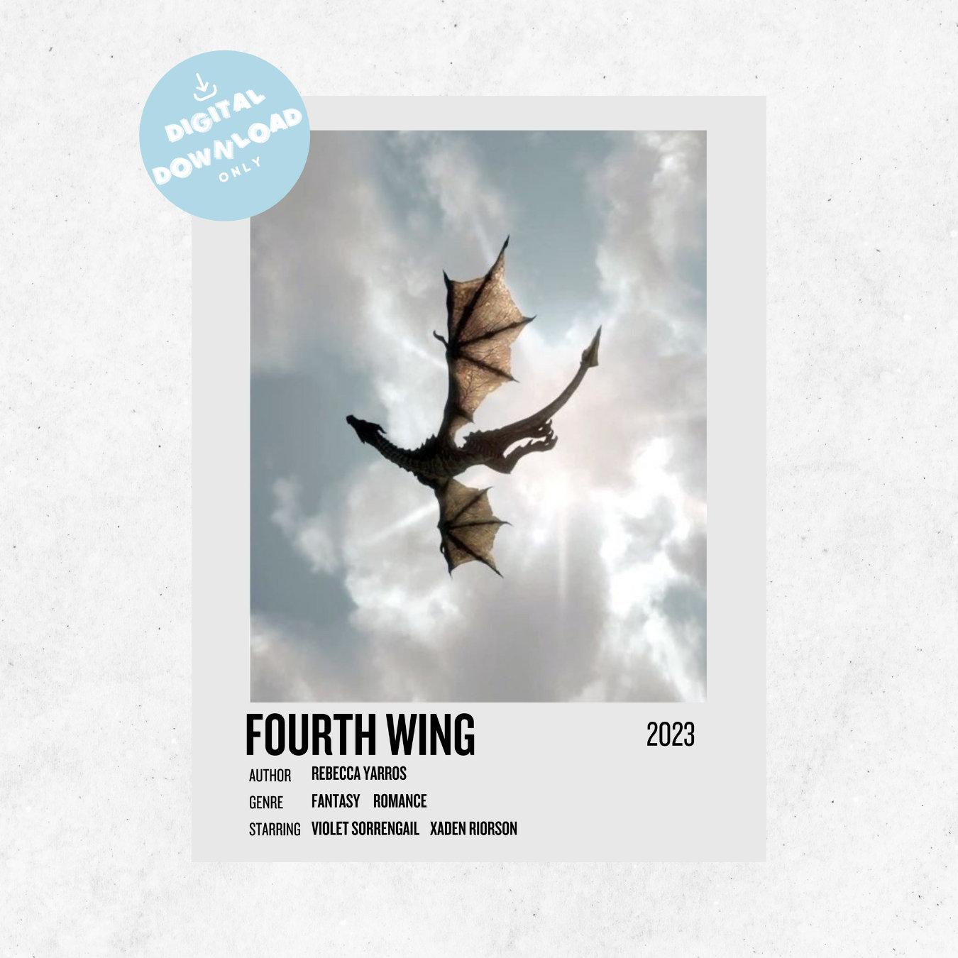 Fourth Wing Poster | Dragon Art Print (digital Download) - Etsy