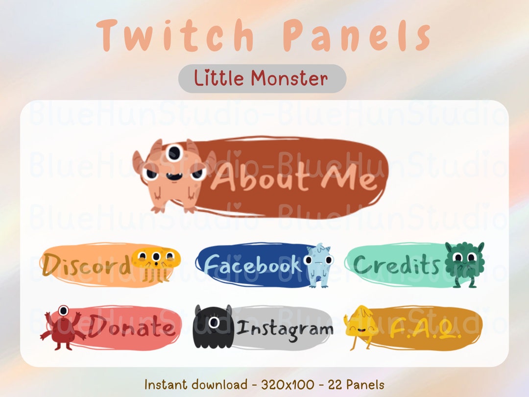 Little Monster Twitch Panels Streamer Panels Twitch Streaming Assets - Etsy