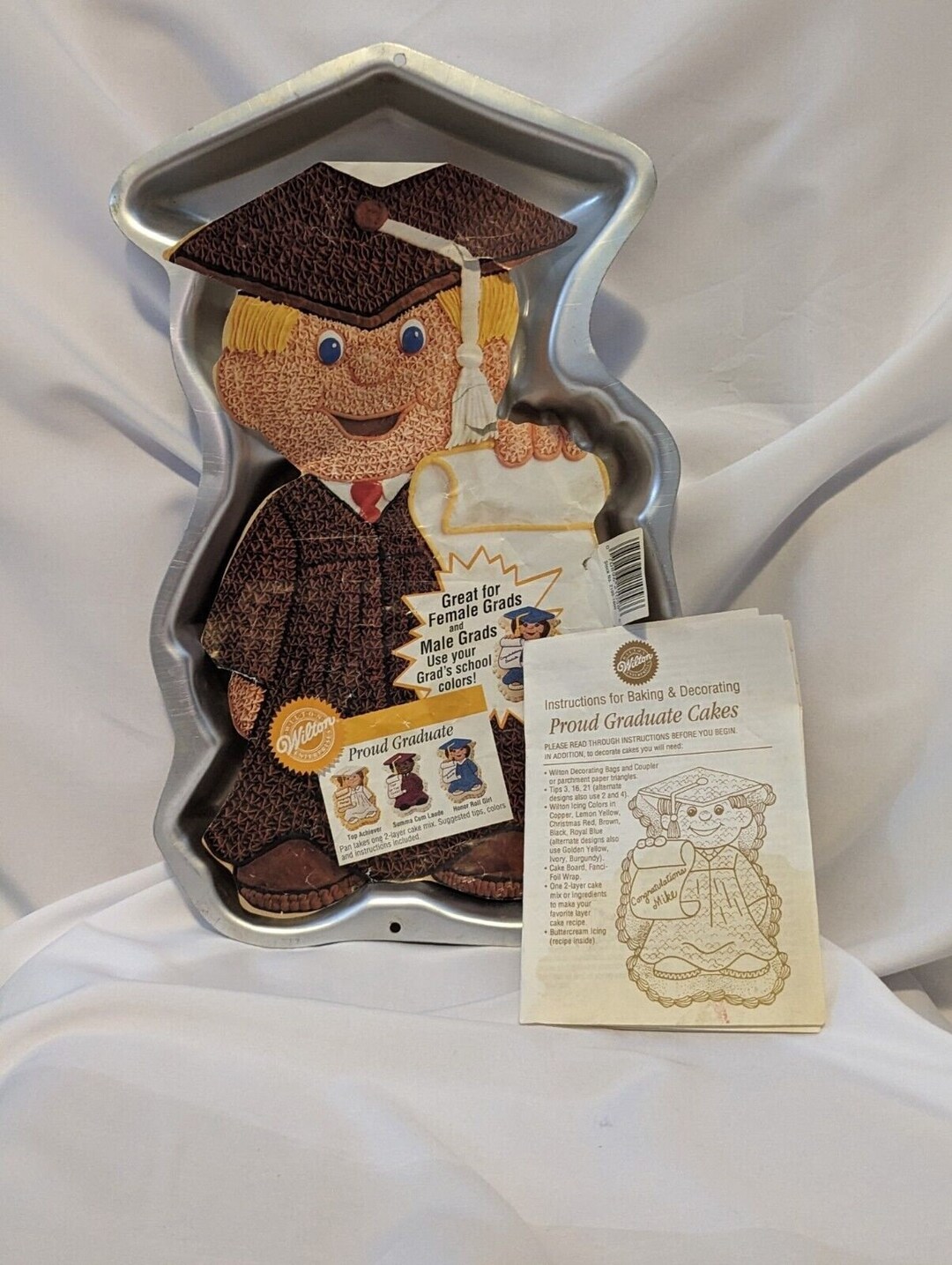 Vintage 1995 15” Wilton Graduate Graduation Student Aluminum Cake Pan ...