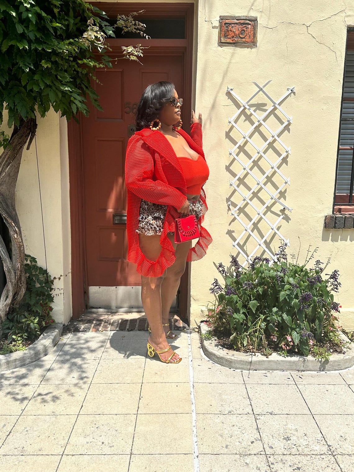 The Soph 2.0 Plus Size Fish Net Top With Ruffles Connecting the Front ...