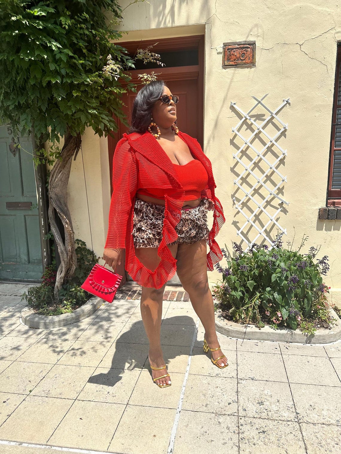 The Soph 2.0 Plus Size Fish Net Top With Ruffles Connecting the Front ...