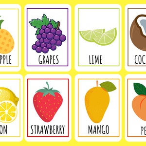 16 Fruit Flash Cards, Printable Flash Cards, Fruit, Educational - Etsy