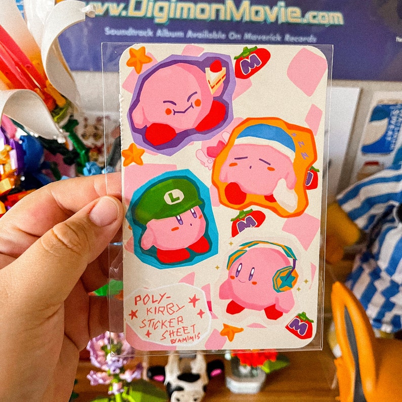 Lowpoly Kirby Sticker Sheet Glossy Vinyl - Etsy