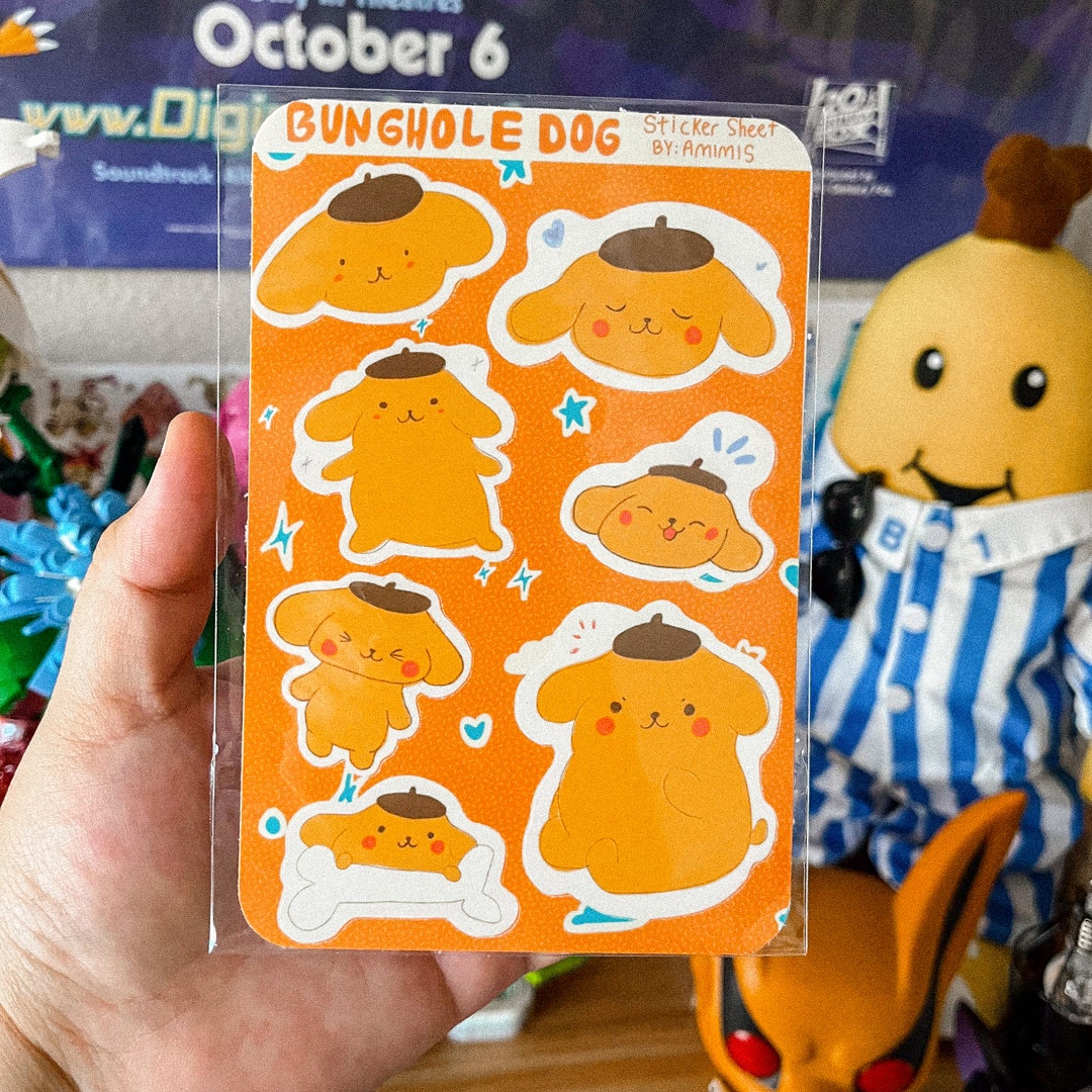 Pompompurin Sanrio Sticker Sheet Glossy Vinyl - Etsy