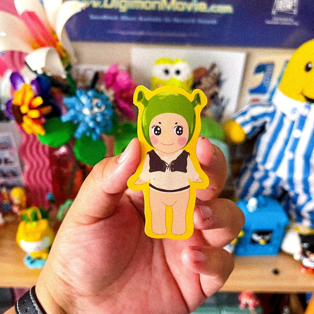 Shrek Inspired Sonny Angel Sticker Vinyl Gloss Waterproof - Etsy