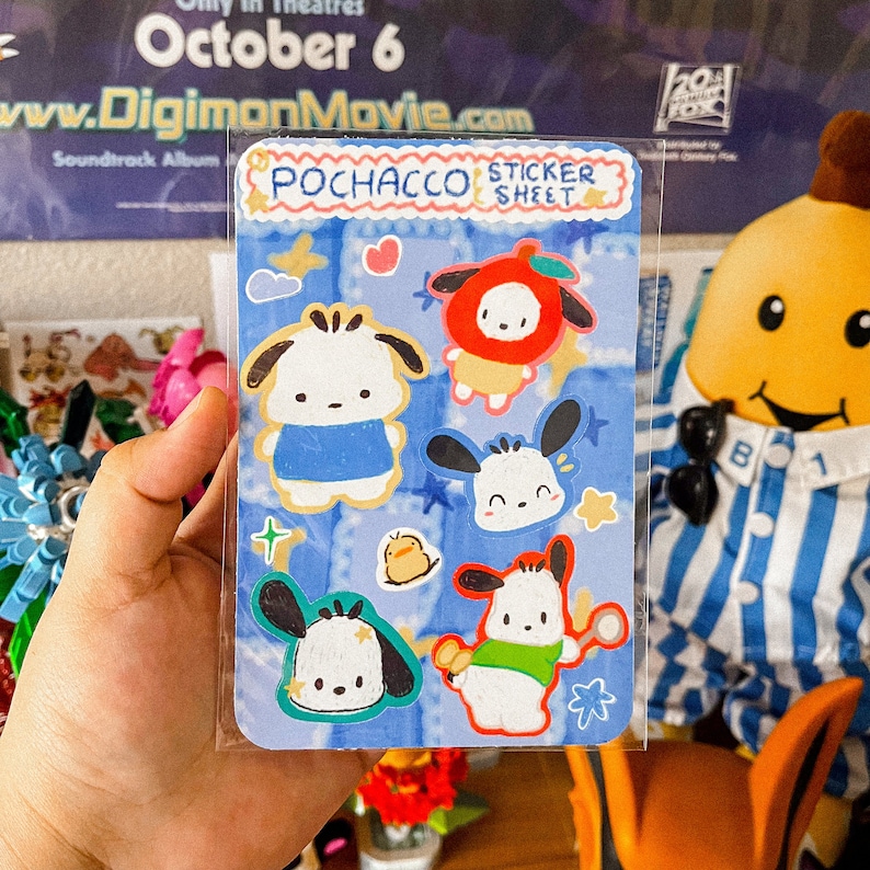Pochacco Sanrio Sticker Sheet Glossy Vinyl - Etsy