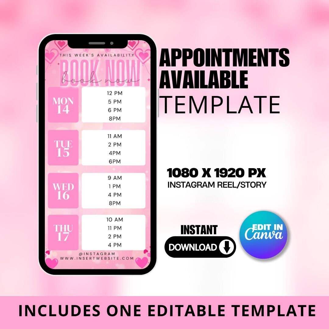 Editable Book Now Flyer, DIY Appointments Available Template, Premade ...