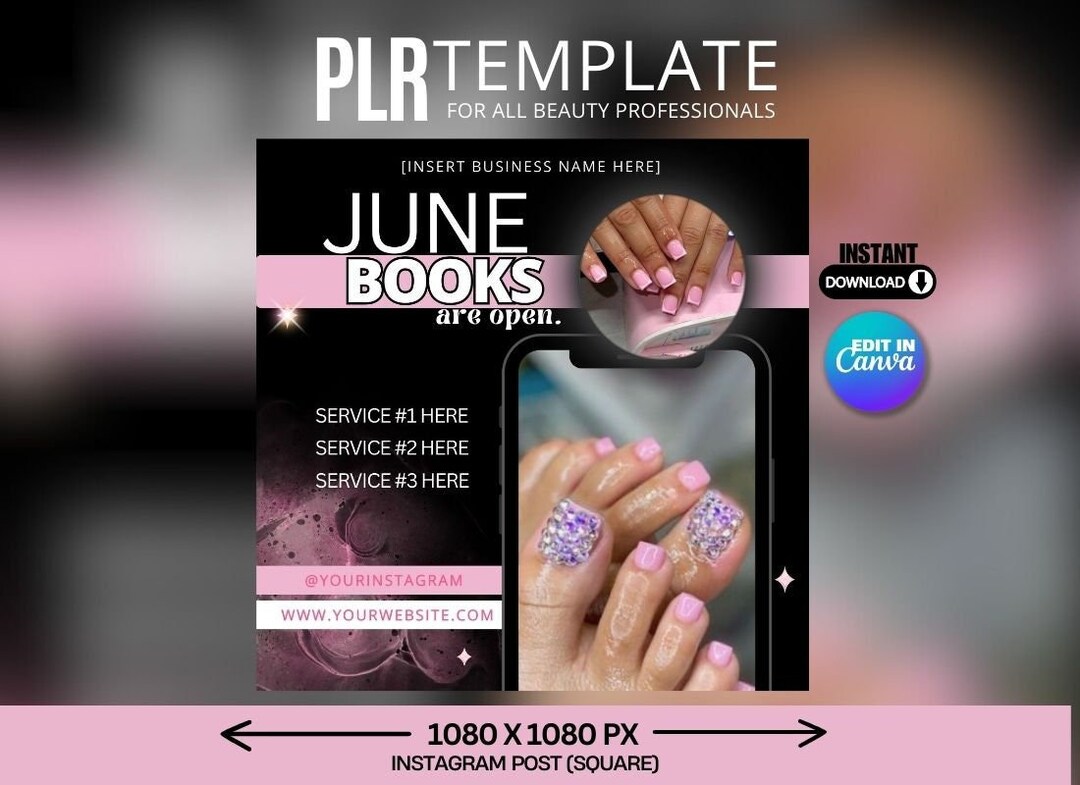 Open Bookings PLR Availability Monthly Book Now Canva Editable Social ...