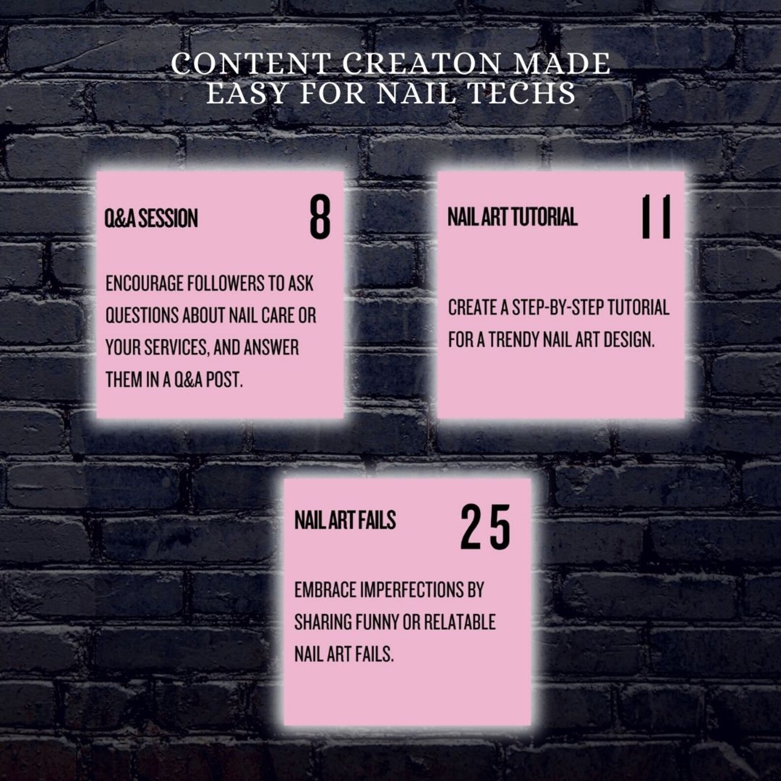 30 Day Instagram Content Creation Guide Challenge Nail Tech Monthly Calendar Planner Schedule ...