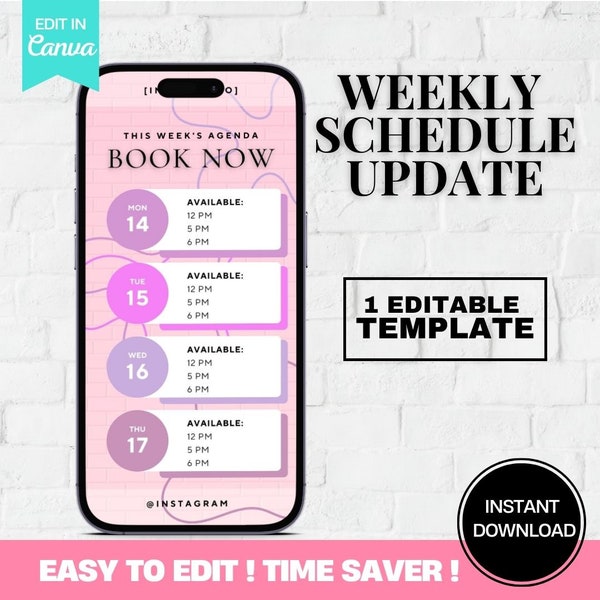 Weekly Schedule - Etsy