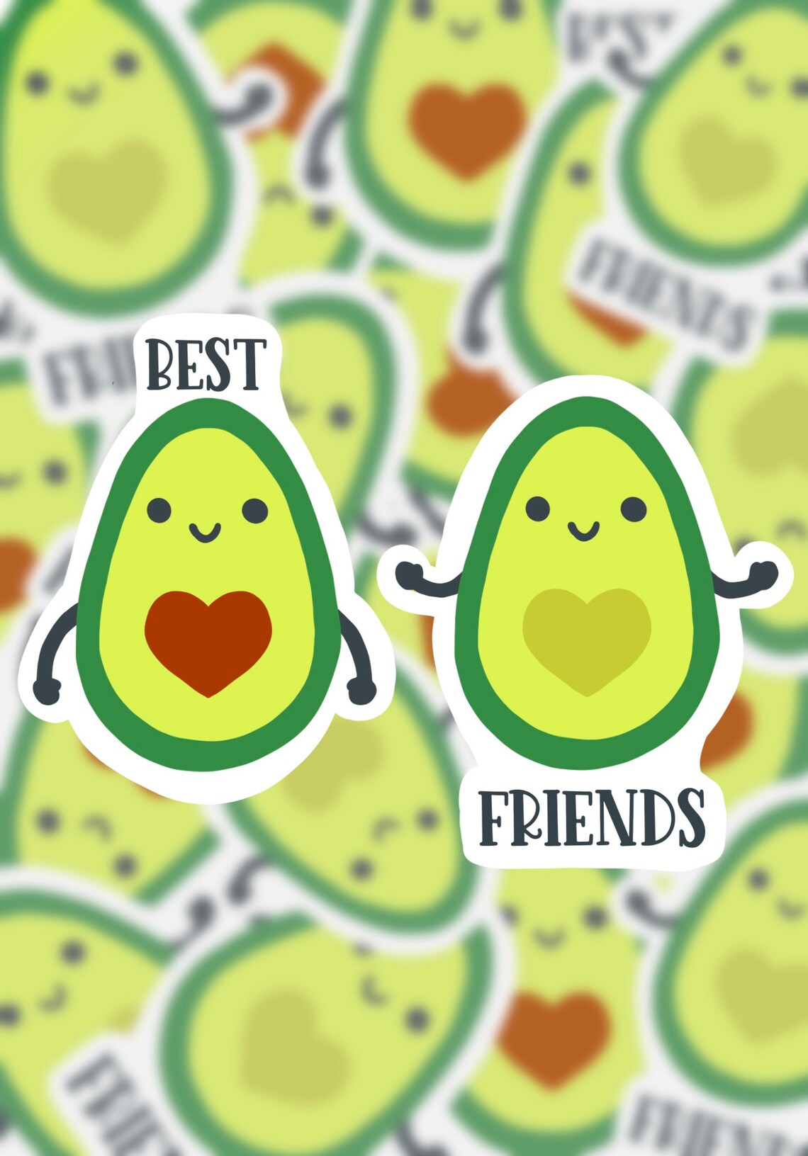 Avocado Best Friend BFF Stickers Glossy Waterproof Vinyl - Etsy