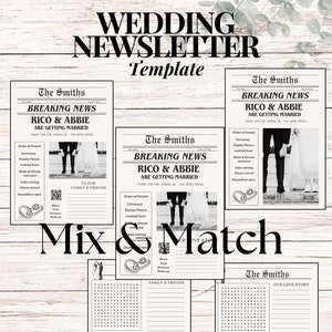 Newspaper Wedding Program Template, 100% Editable Wedding Newspaper ...