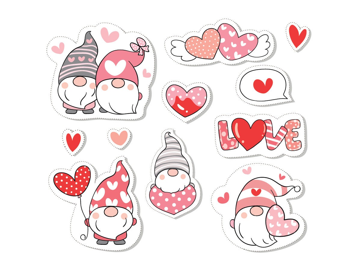 Valentine Gnomes Collection/valentine/valentines Day/love - Etsy