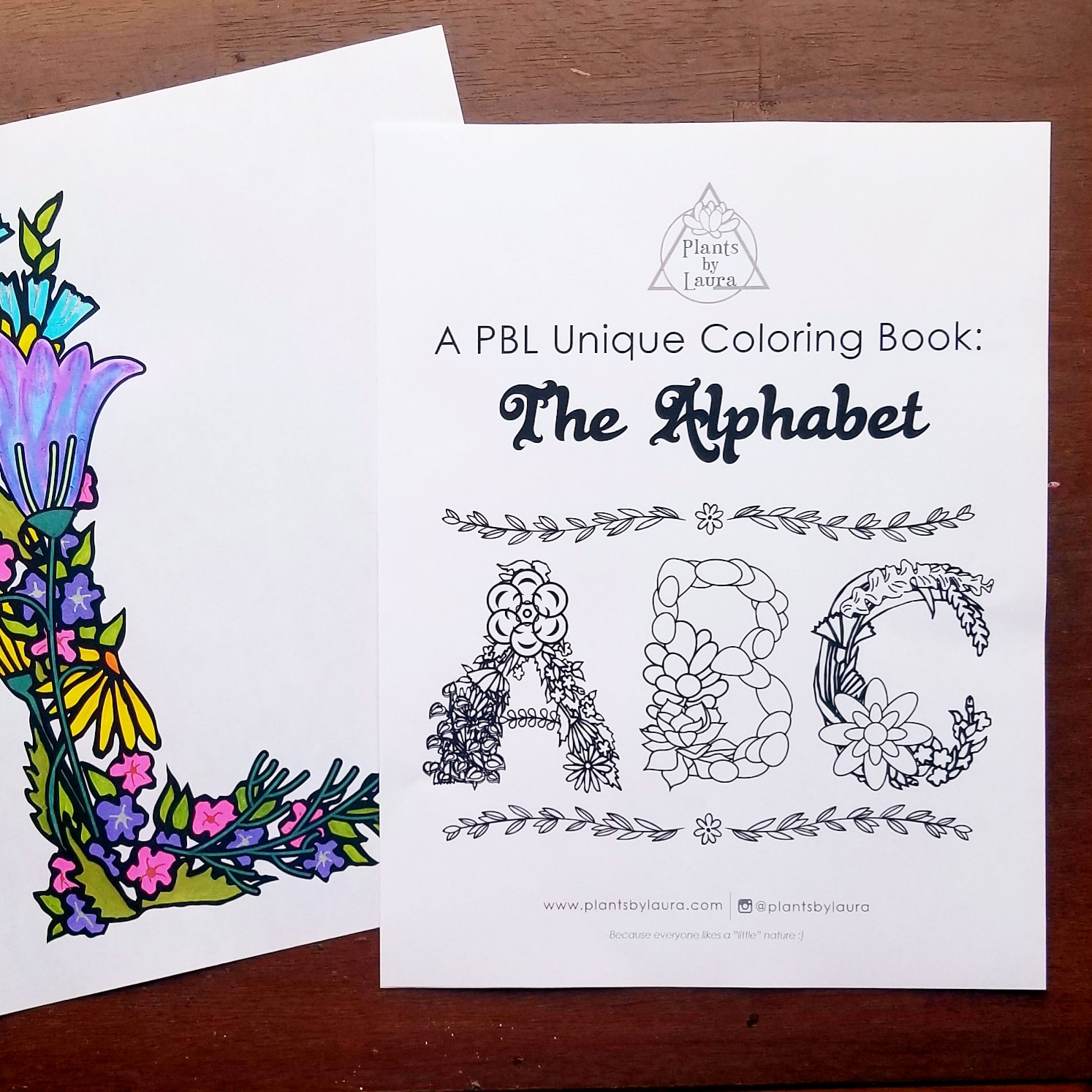 Floral Alphabet Coloring Book: 27 Printable Pages (PDF Download) - Etsy