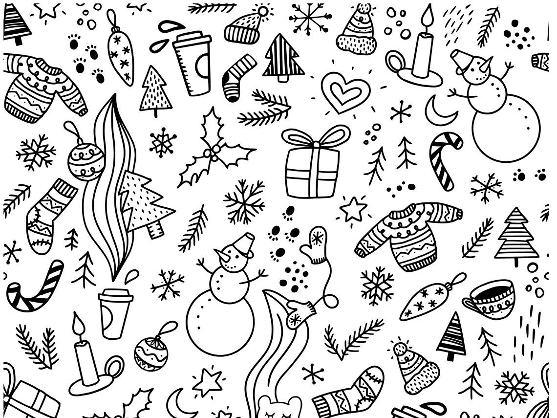 Hand Drawn Festive - Etsy
