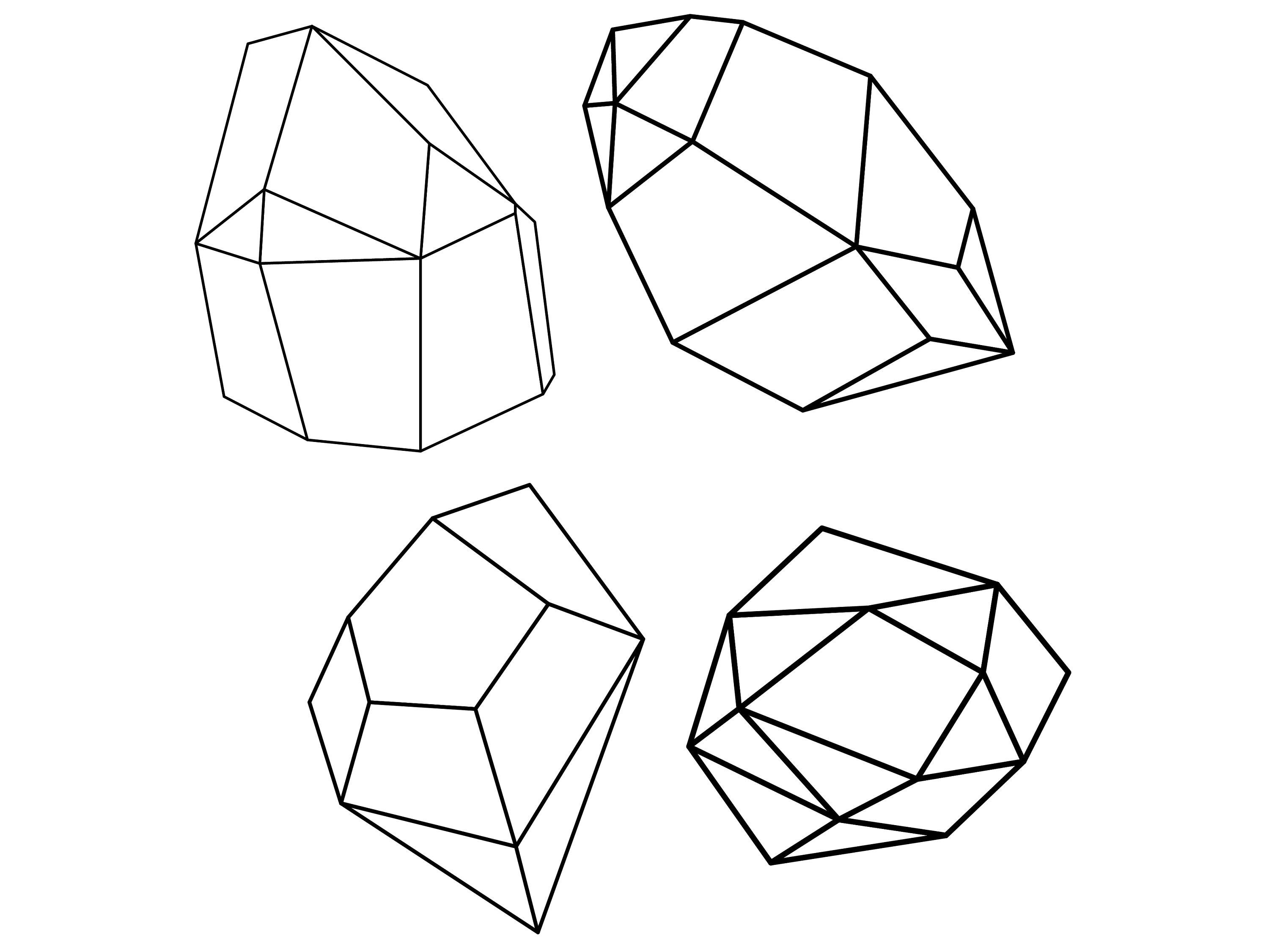 Pack of Four Geometric Shapes Svg/line Art/cricut/cut File/file in Svg ...