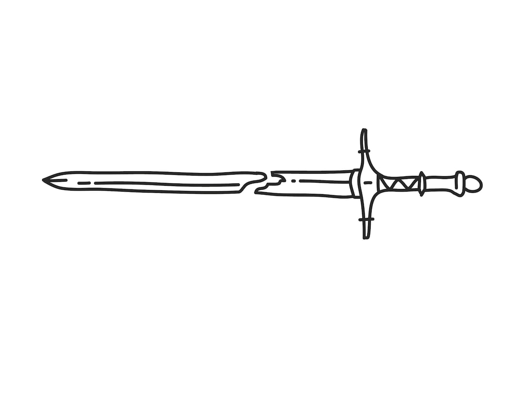 Sword Outline/tattoo Design/vinyl/digital Drawing/eps/png/cricut/cut ...