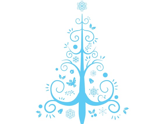 Winter Tree Line Art Detailed/country/editable/vector/gift | Etsy