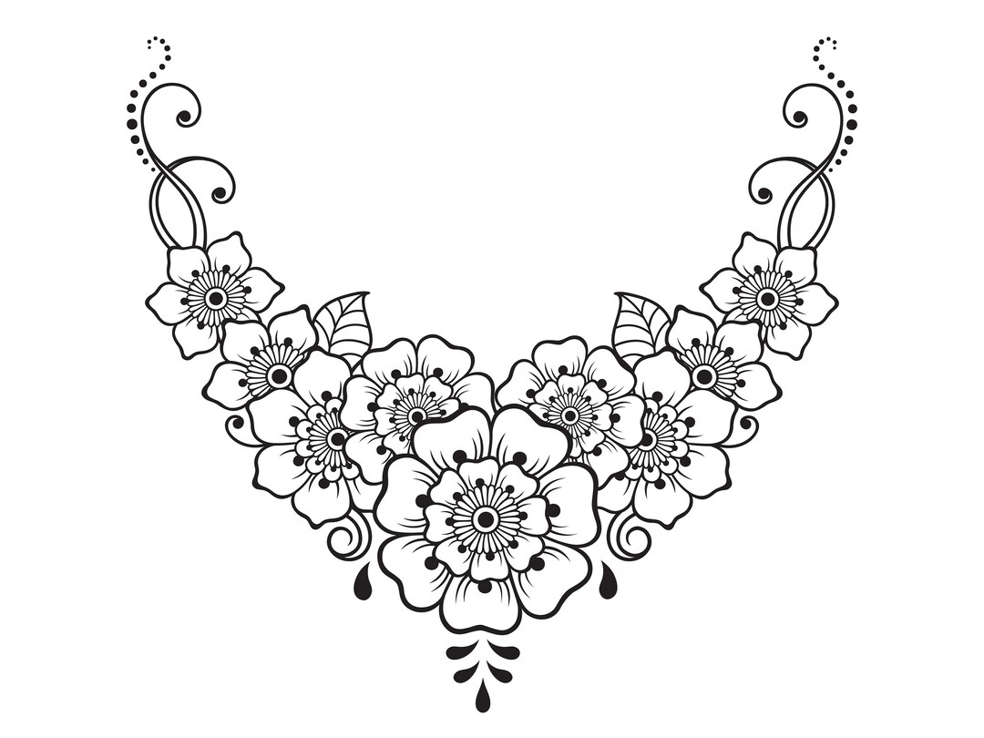 Floral Necklace/daisy Chain/line Art/logo/decal/vector/floral/cricut ...
