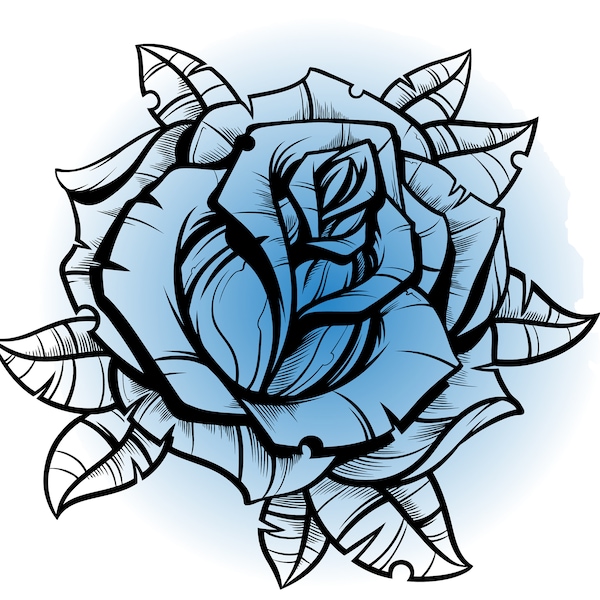 Blue Rose Svg - Etsy