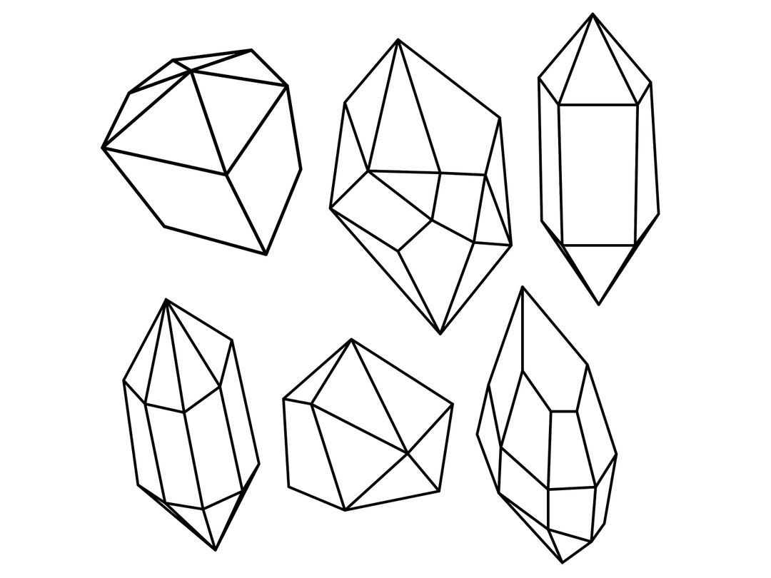 Pack of Six Geometric Shapes Svg/line Art/vinyl Plotter/cut File/file ...