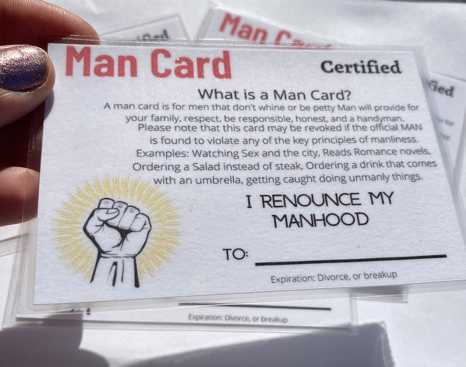Man Card Hilarious Gift for Men Gag Gift Wallet Gift - Etsy