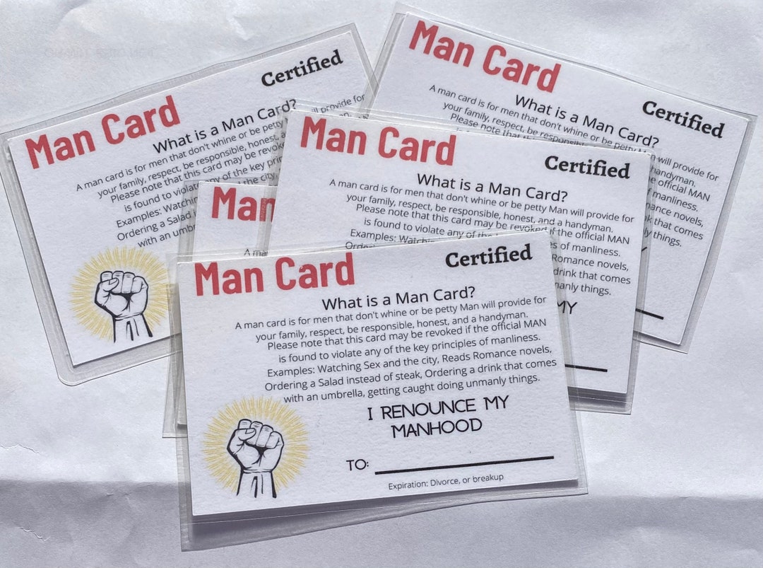 Man Card, Hilarious Gift for Men, Gag Gift, Wallet Gift, Fathers Day ...