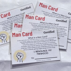 Man Card, Hilarious Gift for Men, Gag Gift, Wallet Gift, Fathers Day ...
