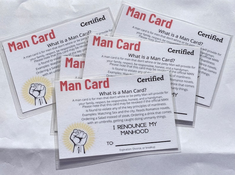 Man Card Hilarious Gift for Men Gag Gift Wallet Gift - Etsy