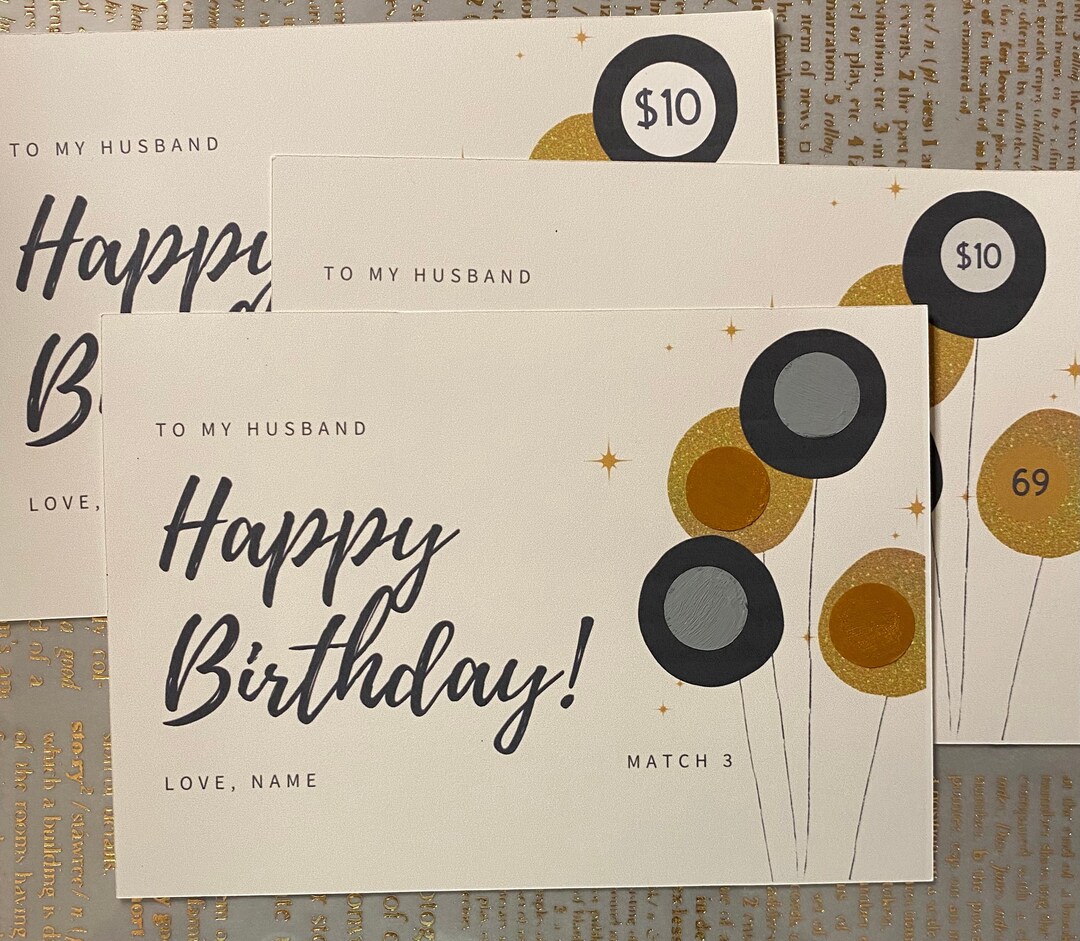 Personalize Birthday Scratch off Cards, Scratch to Reveal, Fun Gift ...