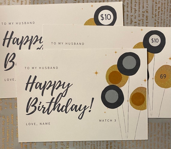 Personalize Birthday Scratch off Cards Scratch to Reveal Fun | Etsy