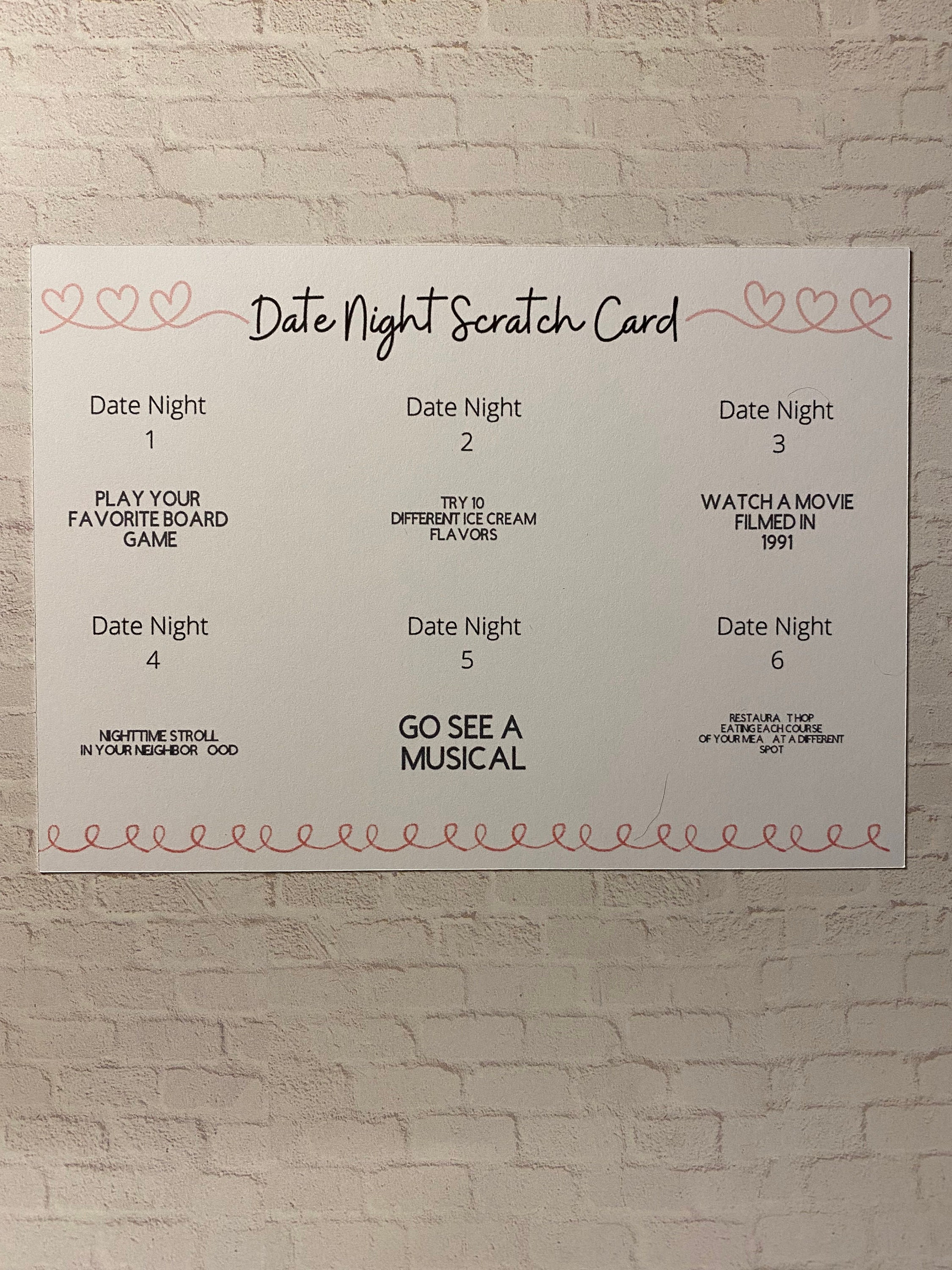 Scratch off Cards Date Nightscratch Cards Ideas for Couples - Etsy