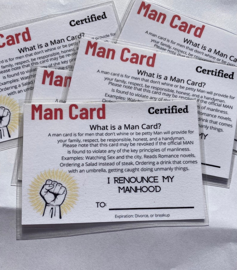 Man Card Hilarious Gift for Men Gag Gift Wallet Gift - Etsy