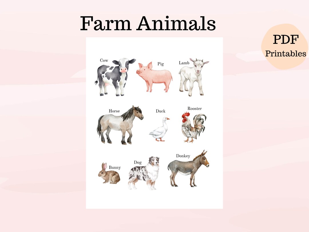 Farmyard Friends Printable Poster Bring the Barnyard Home Farm Animal ...