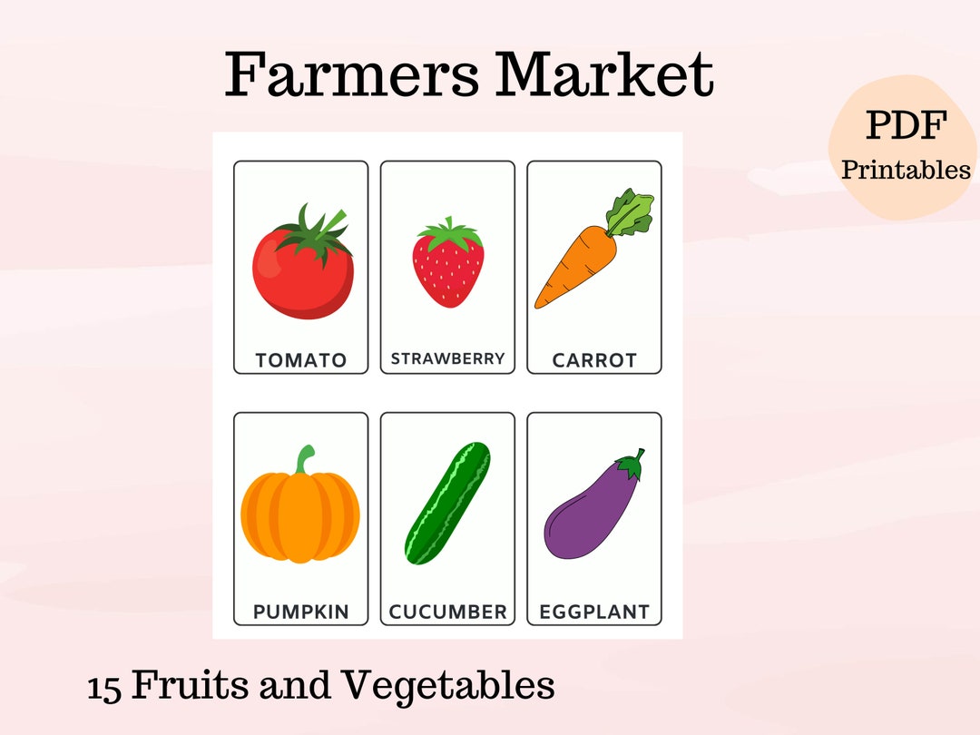 Charming Farmers Market Matching Cards Educational Fun for Kids ...
