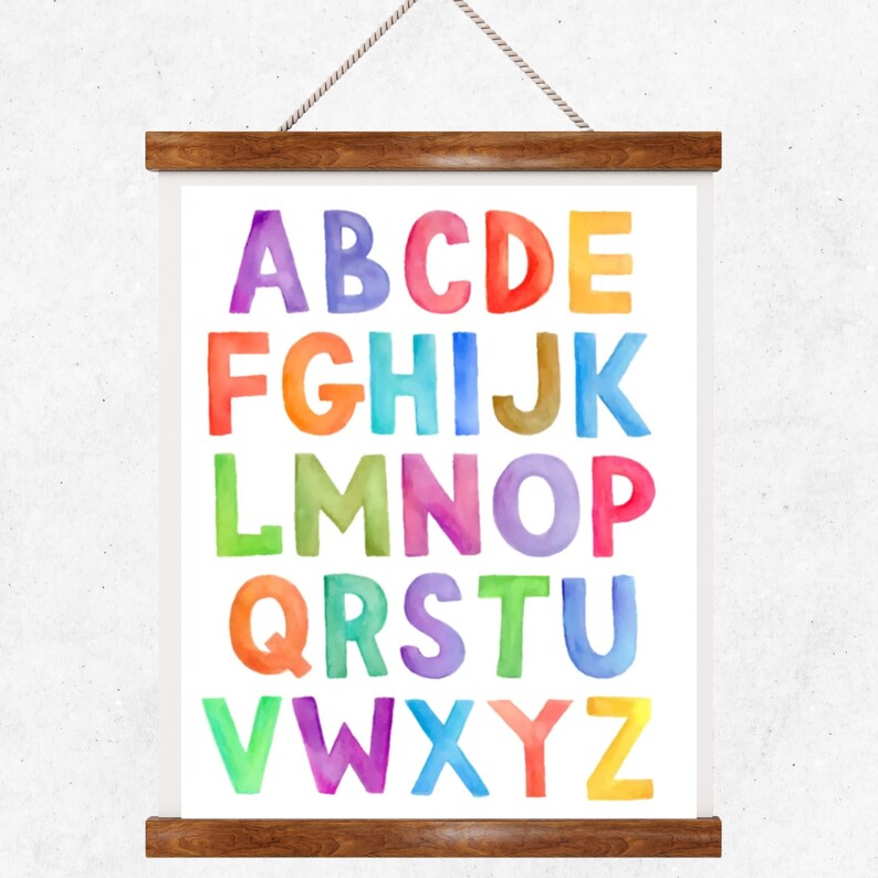 Colorful ABC Poster: Kids Alphabet Learning Chart (digital Download - Etsy