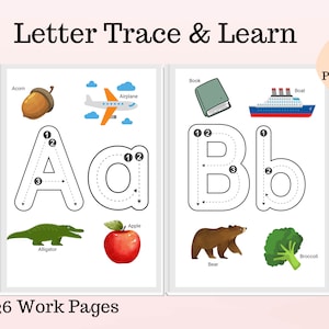 Alphabet Adventure 26 Page Letter Trace and Learn Workbook Perfect for ...
