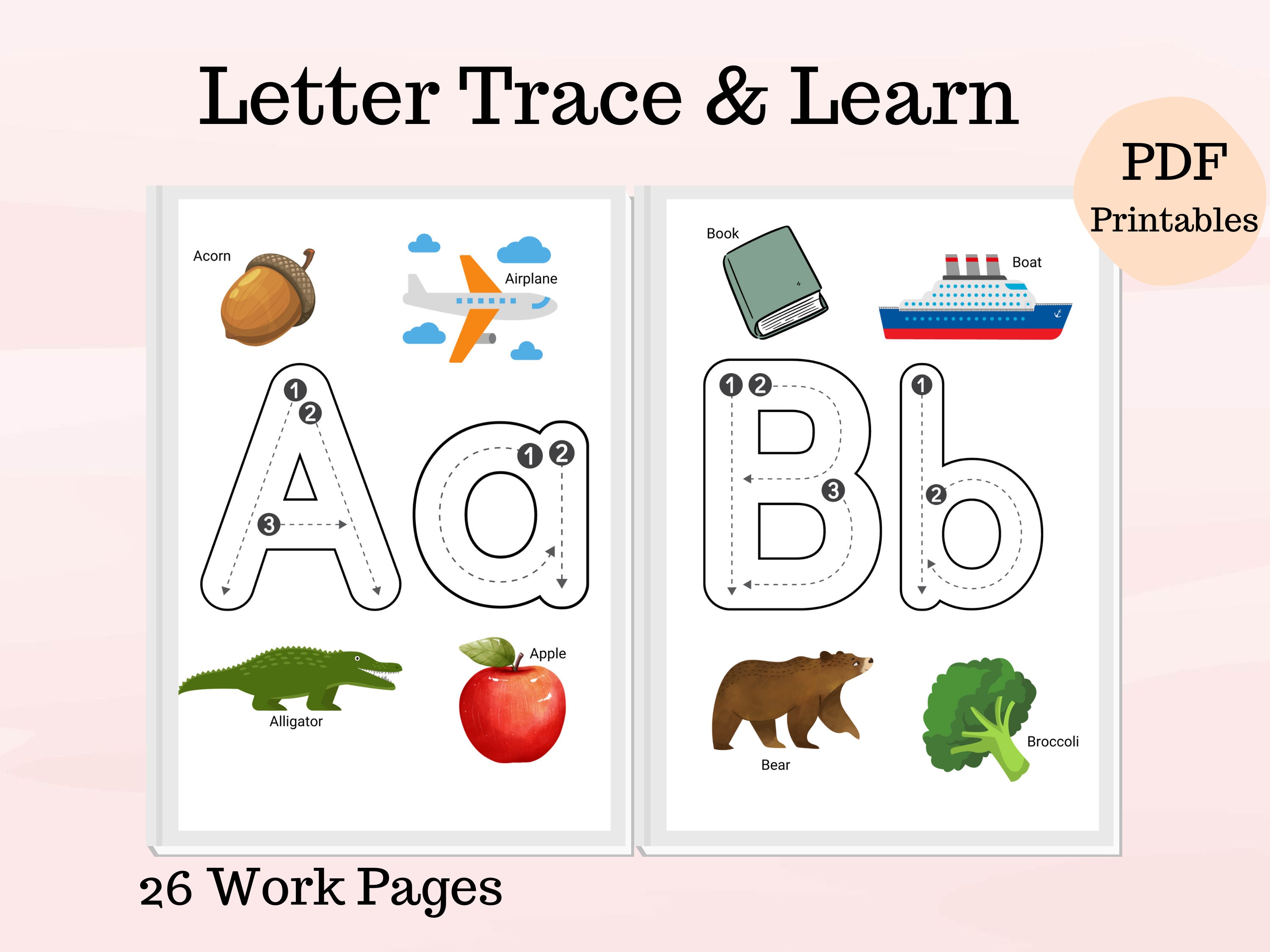 Alphabet Adventure 26 Page Letter Trace and Learn Workbook Perfect for ...