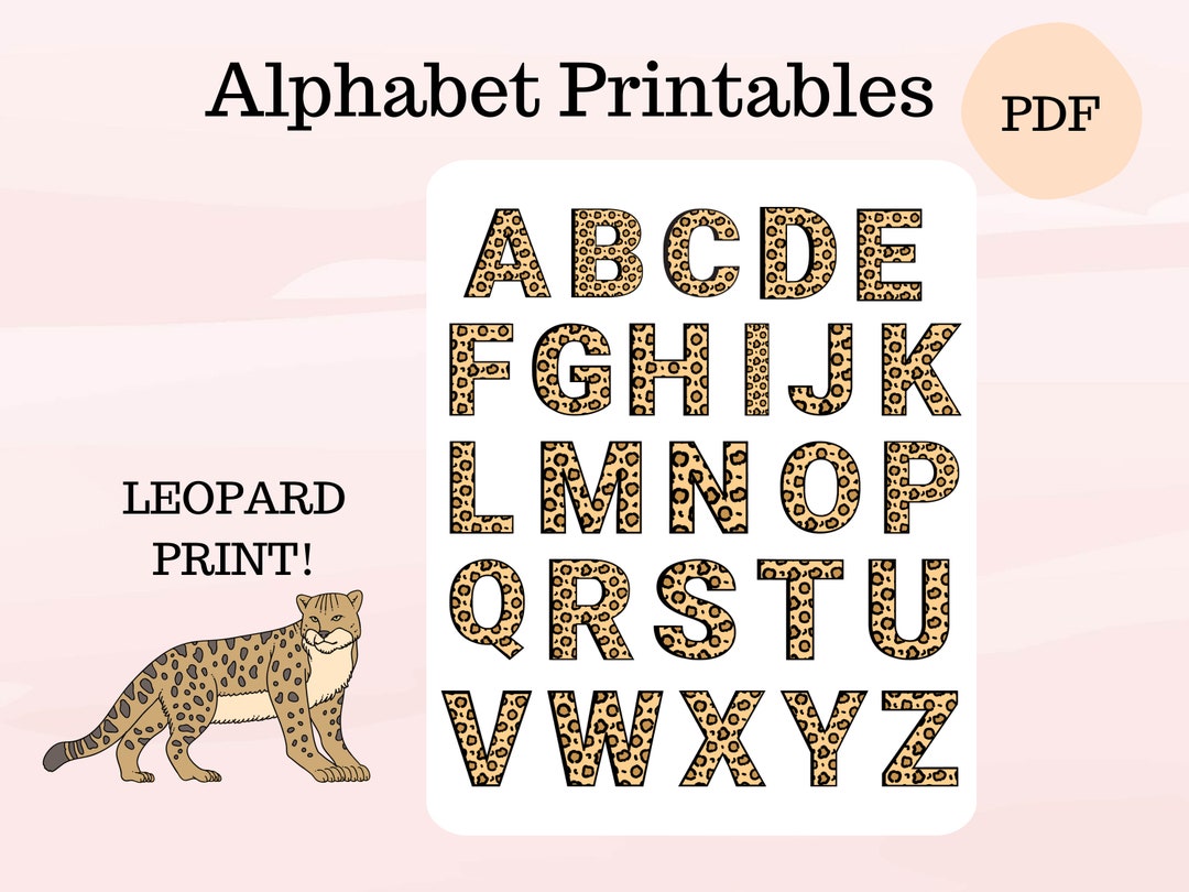 Leopard Alphabet Learn the Alphabet - Etsy