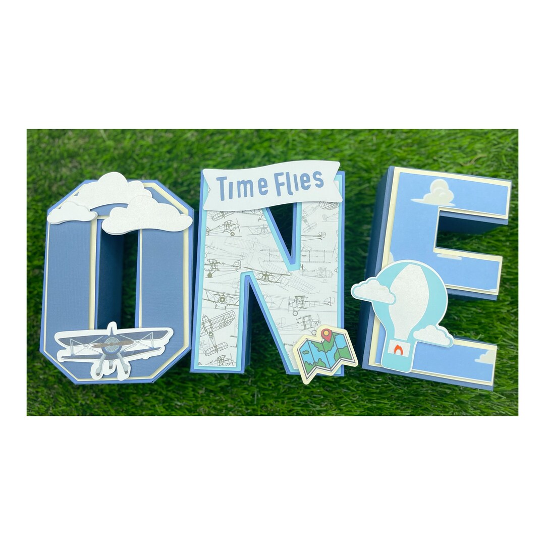 Airplane Themed 3D Paper Letters|personalized Name Decor | Kids ...