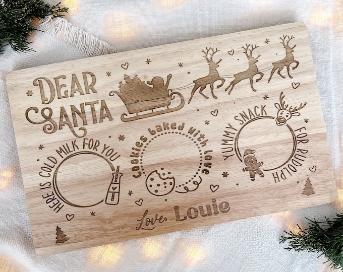 Personalised Dear Santa Treat Board Santa Board Santa's Tray Milk for ...