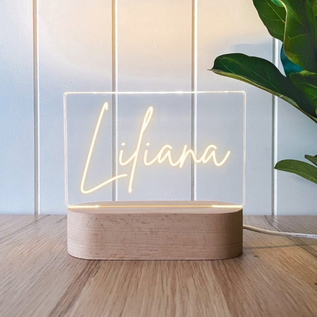 Personalised Name Children's Night Light | Nursery Lamp | Baby Gift ...