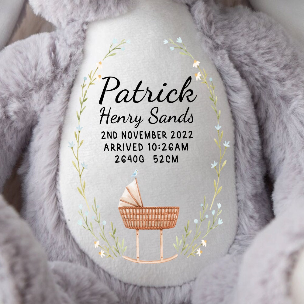 Personalised Teddy With Birth Details | New Baby Gift | Birth ...
