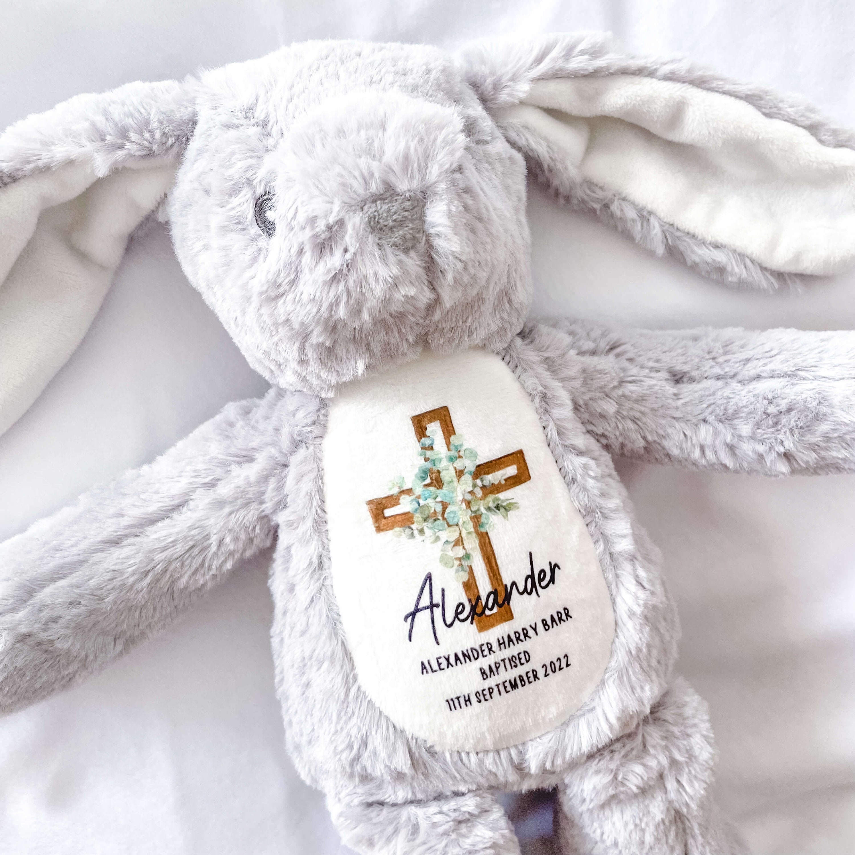 Personalised Bunny Teddy Baptism Christening Gift New Baby - Etsy