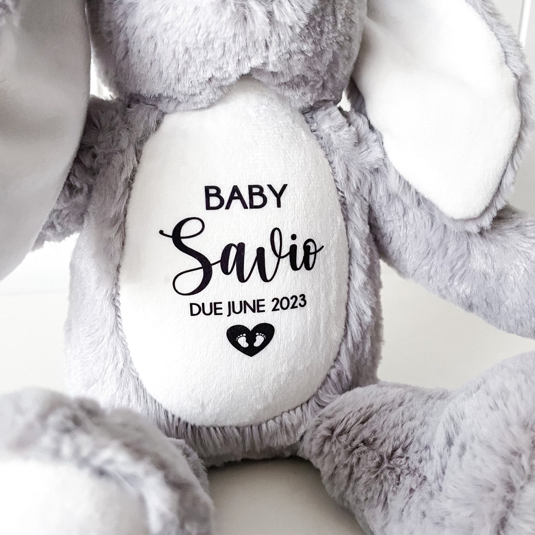 Personalised Bunny Teddy Birth Announcement Gift | Pregnancy ...