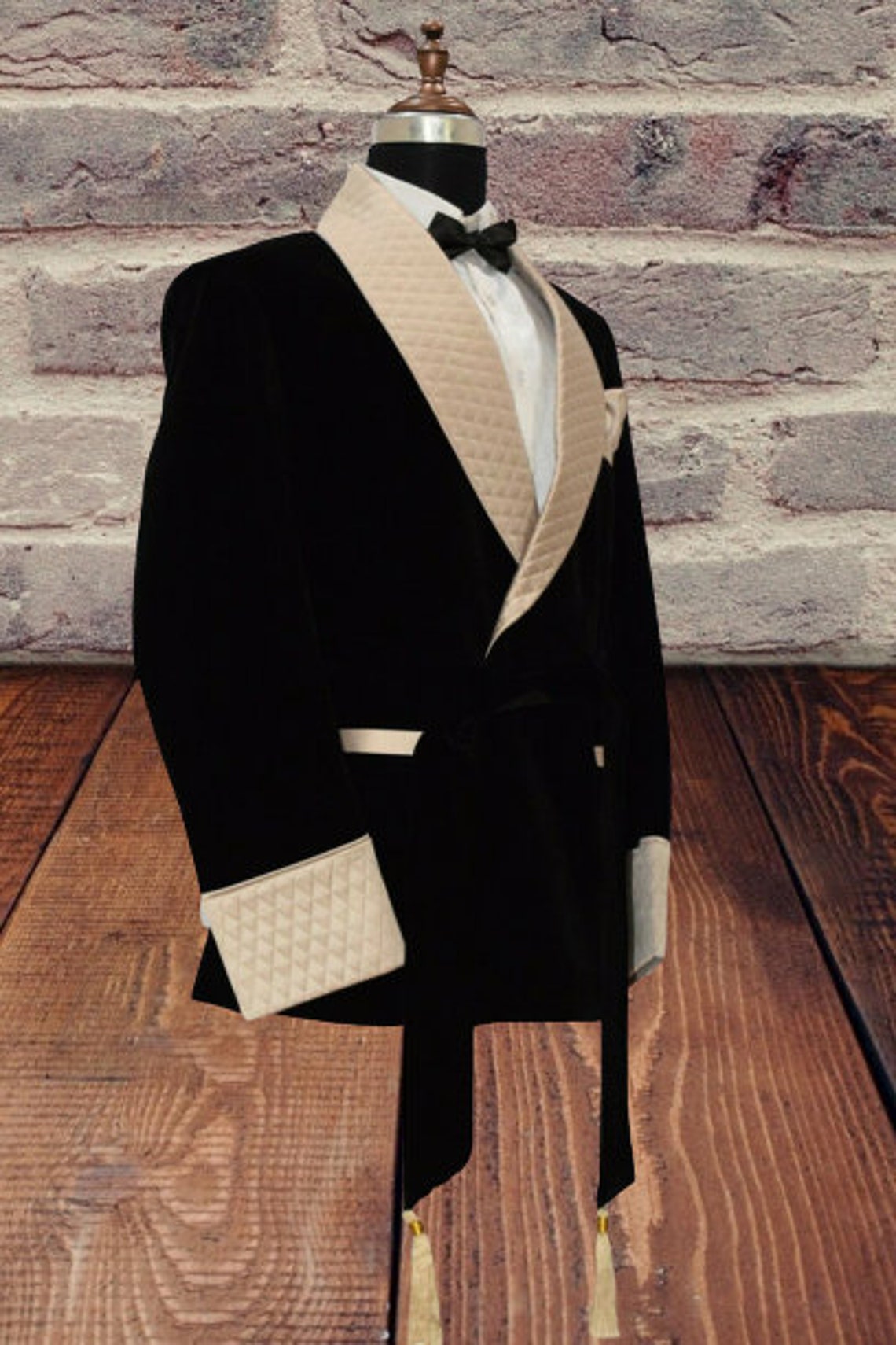 Men Smoking Jacket Black Velvet Smoking Jackets Quilted Silk - Etsy