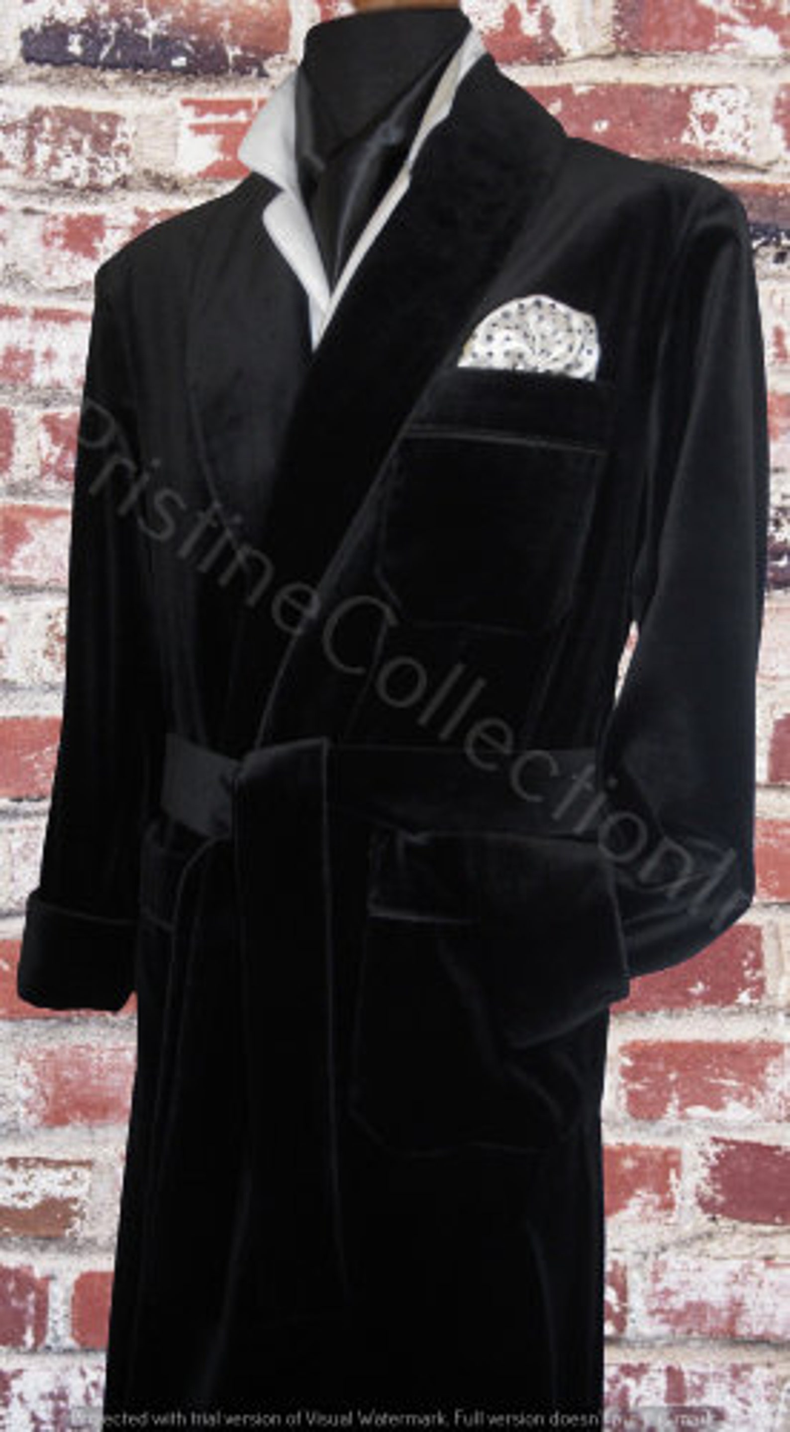 Mens Black Velvet Smoking Jacket: Vintage Style Lounging Robe - Etsy