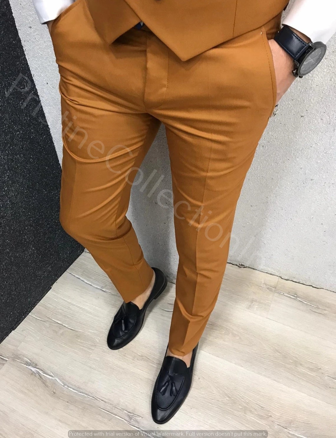 Gentlemen Slim Fit Mustard Suit Mustard 3 Piece Suits Luxury Suits for ...