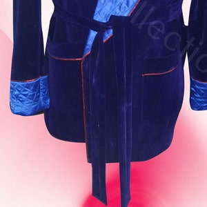 Quilted Robes Smoking Jackets Mens Blue Smoking Jackets Quilted Lapel ...