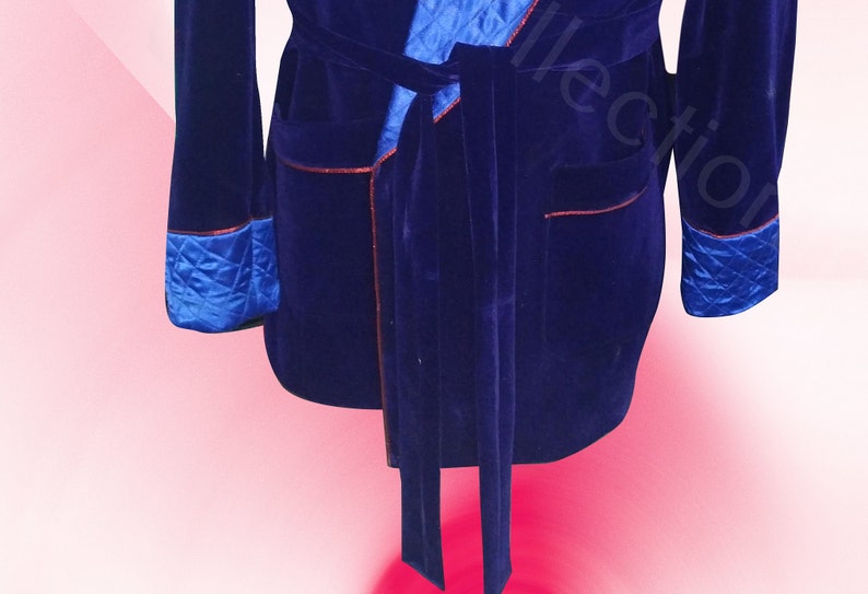 Quilted Robes Smoking Jackets Mens Blue Smoking Jackets - Etsy